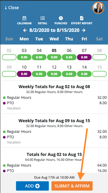 e3 Mobile App: Timesheets for Employees and Managers