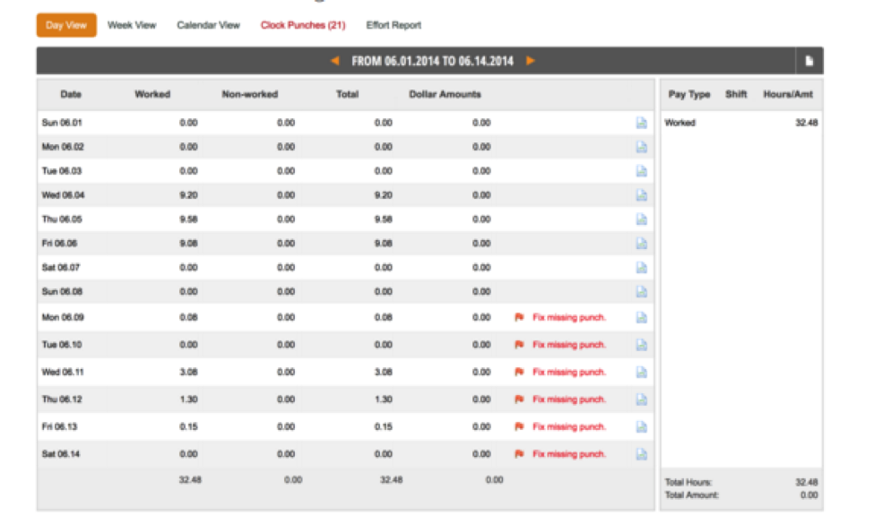 Managing Missing Punches on Timesheets