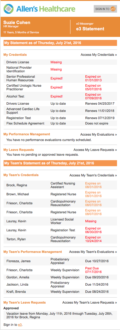 Navigating Your e3 Employee Statement
