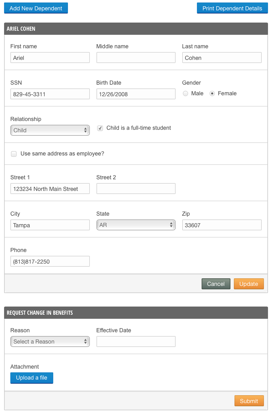 Edit or Add Dependents