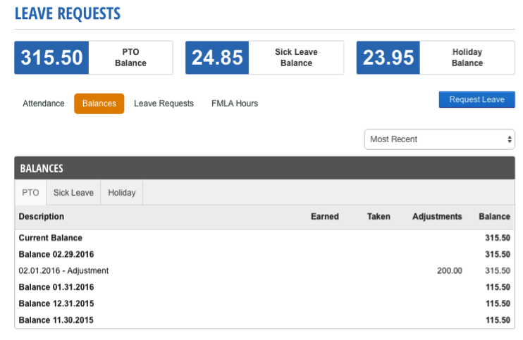 Viewing and Managing Your Leave Balances