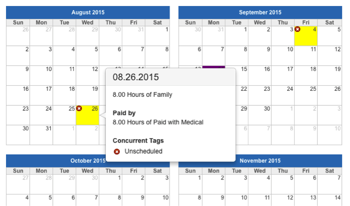 Viewing Your Attendance Calendar