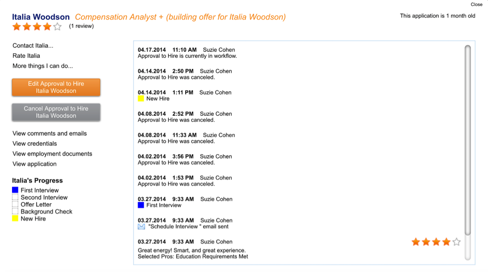 Review Applicants for Open Positions